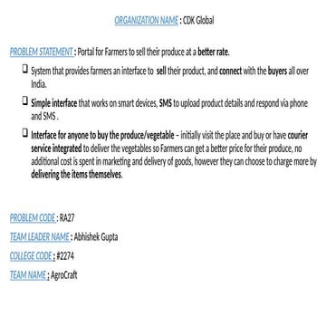 AgroCraft(v1.0).pptx usjdndidndjdkdskskdkddk | PPT