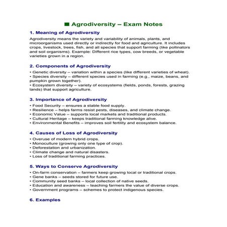 Lecture agrobiodiversity | PPTX