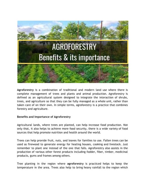 Agroforestry | PPT