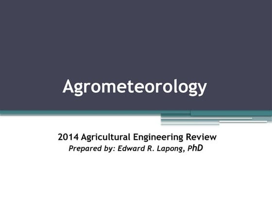 agrometeorology | PPT