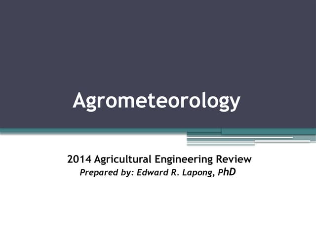 agrometeorology | PPTX