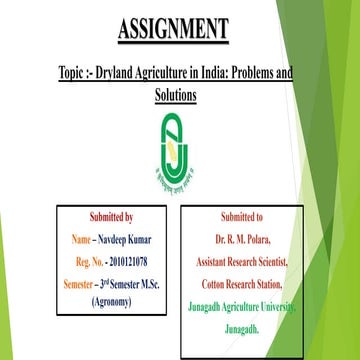 dryland farming problems and solutions | PPTX