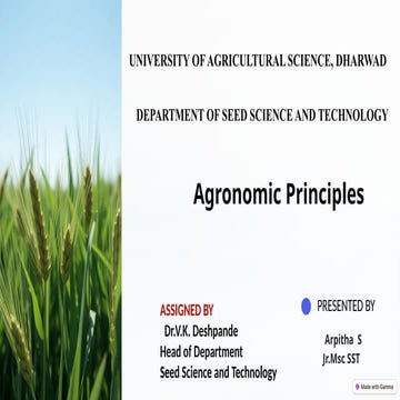 Agronomy Practical on Estimation of Seed requirement and plant ...