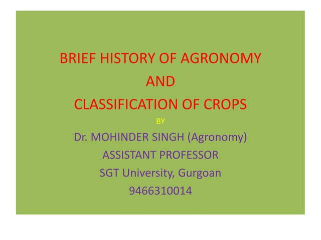 Classification of crops | PPTX