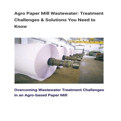 Agro Paper Mill Wastewater Treatment Challenges & Solutions You Need to ...