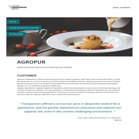 AGROPUR Cooperative_TRANSPOREON Group_Case Study | PDF