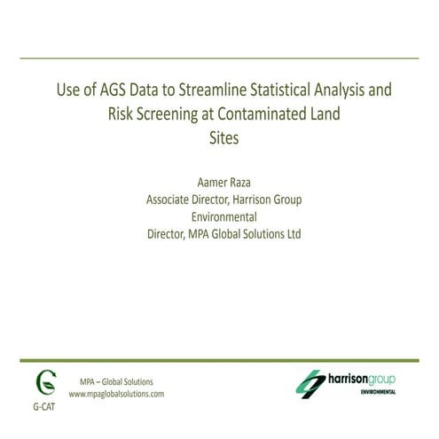 Site Specific Assessment using G-CAT and AGS file structure | PDF