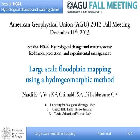 AGU Fall Meeting Conference 2013 (San Francisco, USA) Large scale ...