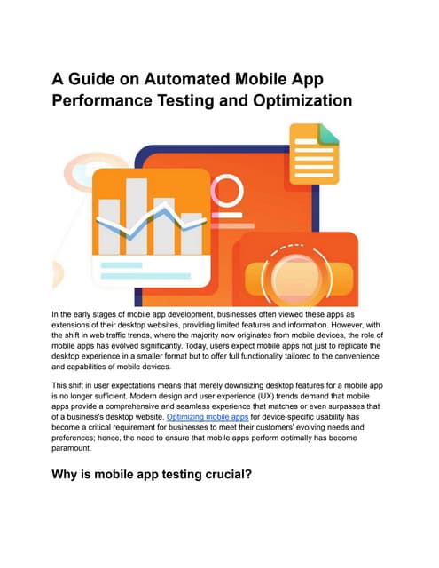 A Guide On Automated Mobile App Performance Testing And Optimization Pdf