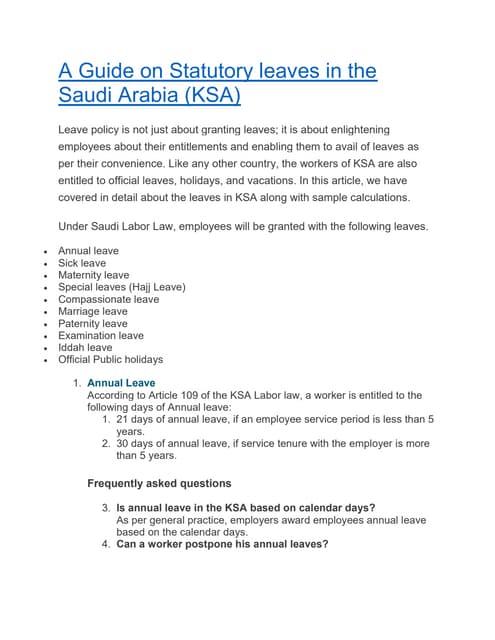 A Guide on Statutory leaves in Bahrain.pdf | National & Civic Holidays ...