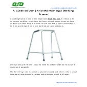 A guide on using and maintaining a walking frame