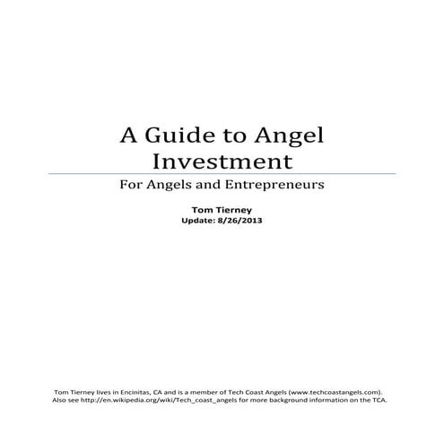 A Guide to Angel Investment | PDF