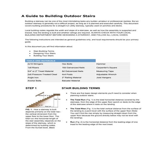 A guide to building outdoor stairs | PDF