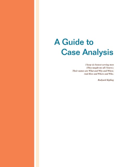 Case analysis guidelines | DOCX | Healthcare Industry | Industries