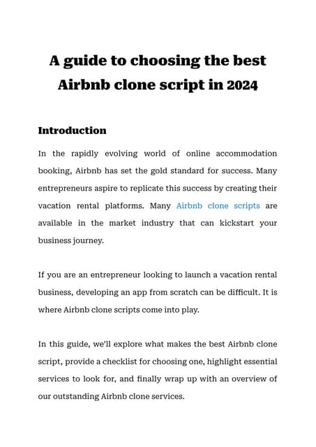 Building a Successful Airbnb Clone Script (1).pdf | Computing | Technology & Computing