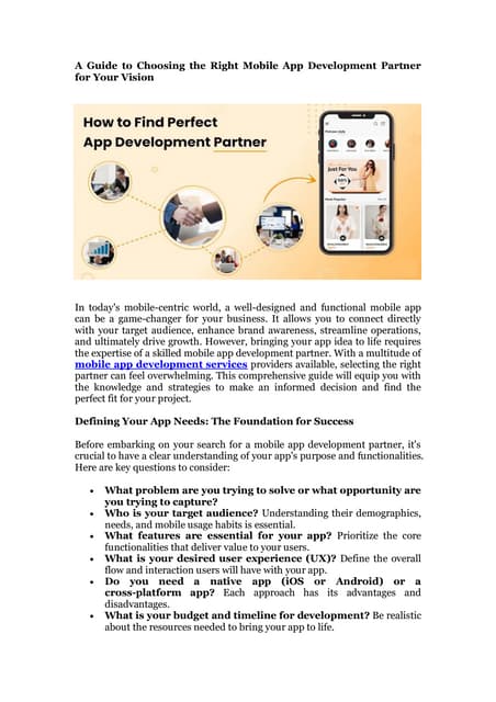 Complete Guide to Mobile App Development | PDF