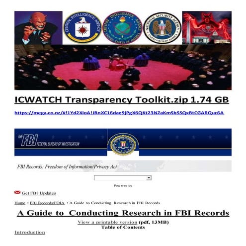 A guide to conducting research in fbi records icwatch transparency ...