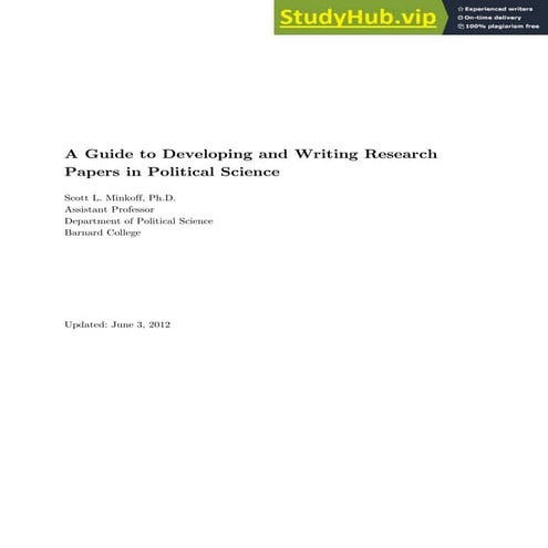 A Guide To Developing And Writing Research Papers In Political Science ...