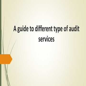 A guide to different type of audit services | PPT