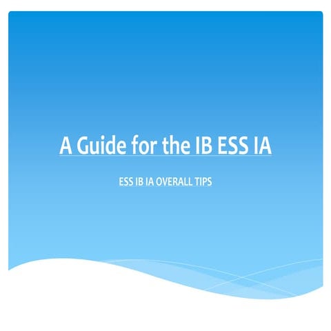 A guide to ESS IAs | PPTX