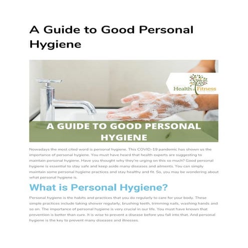 A guide to good personal hygiene | PDF
