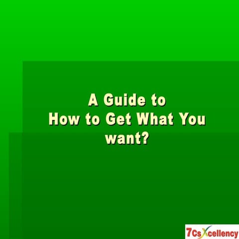 A Guide to How to Get What you Want | PPT