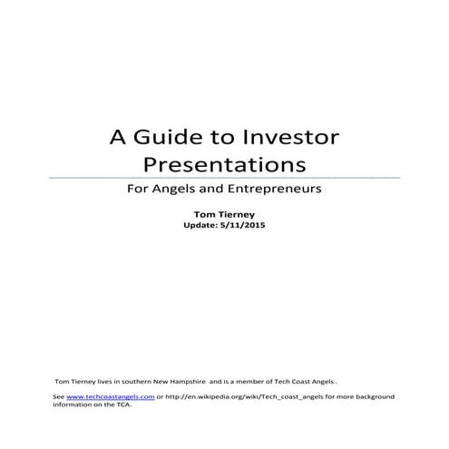 A Guide to Investor Presentations | PDF