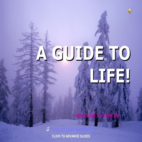 A guide to life powerpoint presentation | PPS