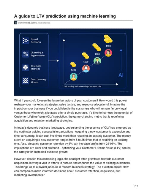 A Guide To Ltv Prediction Using Machine Learning Pdf 7991