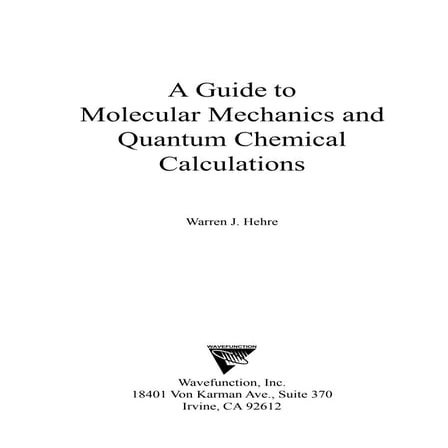 A guide to molecular mechanics and quantum chemical calculations | PDF ...