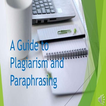Academic Paper Pros | A Guide to Plagiarism and Paraphrasing | PPTX