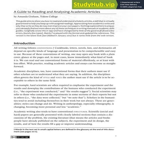 A Guide To Reading And Analysing Academic Articles | PDF