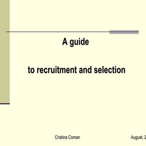 A guide to recruitment and selection | PPT