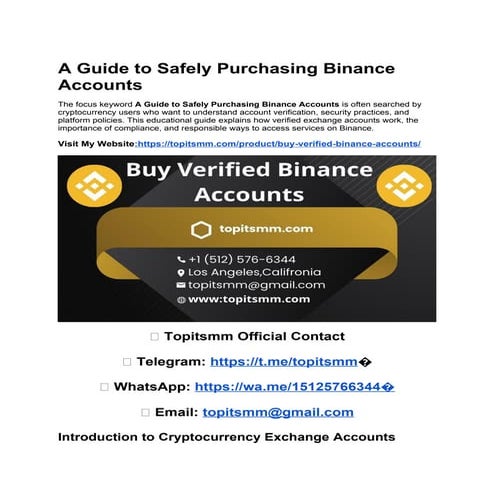 A Guide to Safely Purchasing Binance Accounts.docx