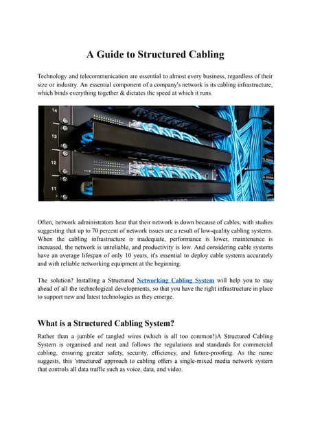 What are the structured cabling system components | PDF
