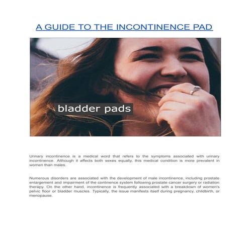 A guide to the incontinence pad | PDF