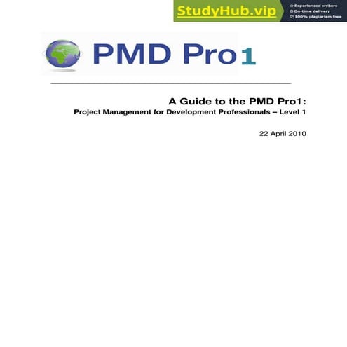A Guide To The PMD Pro1 Project Management For Development ...