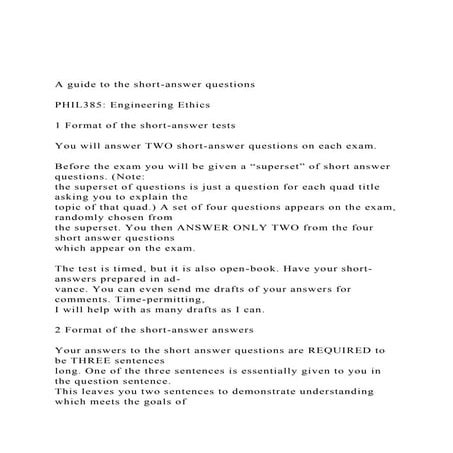 A guide to the short-answer questionsPHIL385 Engineering .docx