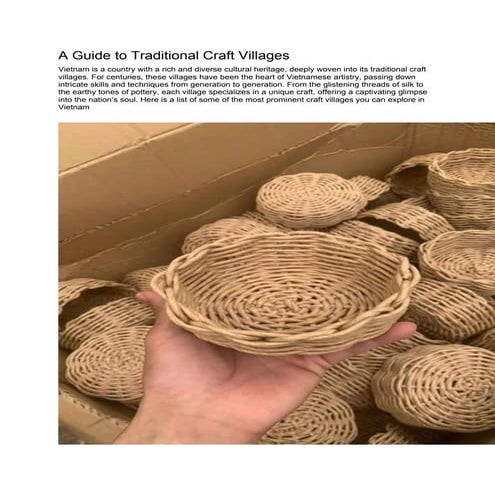 A Guide to VietnamTraditional Craft Villages | DOCX