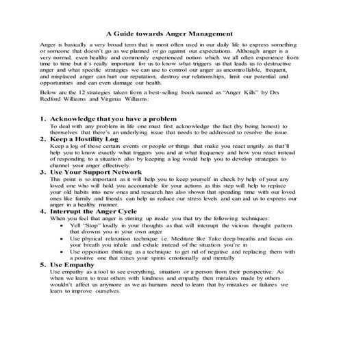 Guide - Anger Management | PDF