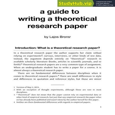 A Guide To Writing A Theoretical Research Paper | PDF | Science