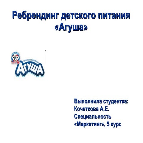 Agusha | PPT | Business | Business and Finance