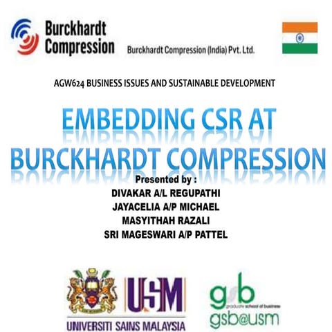 Embedding CSR at Burckhardt Compression | PPTX