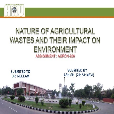Nature of agricultural waste and their impact on environment | PPTX