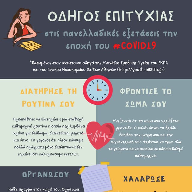 Infographic: Οδηγός επιτυχίας και διαχείρισης του άγχους για μαθητές | PDF