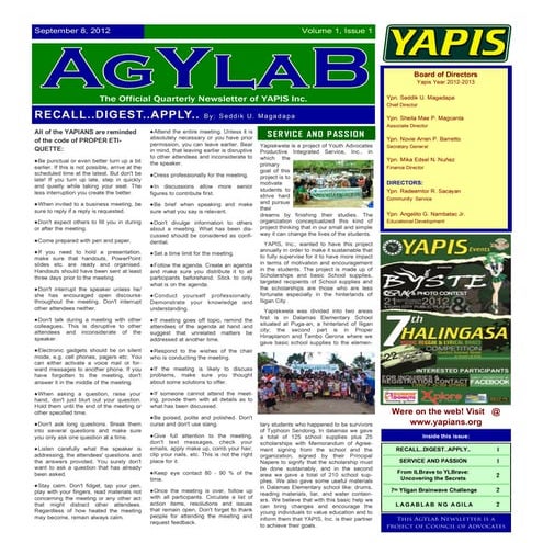 YAPIS Newsletter-01 | PDF