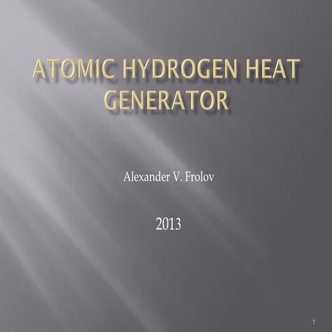Atomic hydrogen power generator | PDF