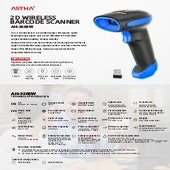 ASTHA AH-3208W Wireless Handheld 2D Wireless Barcode Scanner 2 in 1 ...
