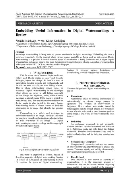 Digital watermarking | PPTX | Internet | Computing