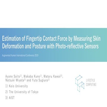 Estimation of Fingertip Contact Force by Measuring Skin Deformation and ...